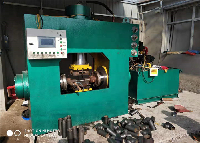 Carbon Steel Tee Forming Machine 1 Year Warranty With PLC Control System